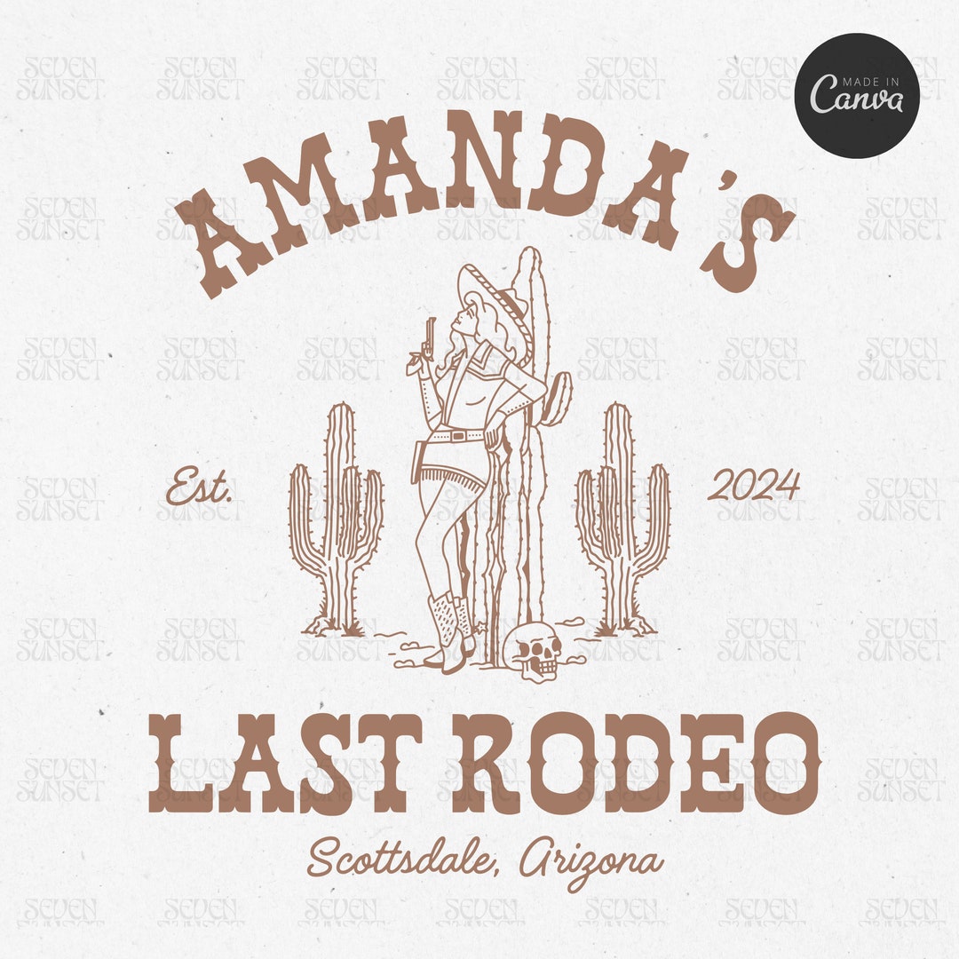 Cowgirl Bachelorette Logo Last Rodeo Bachelorette Shirt Design Western ...