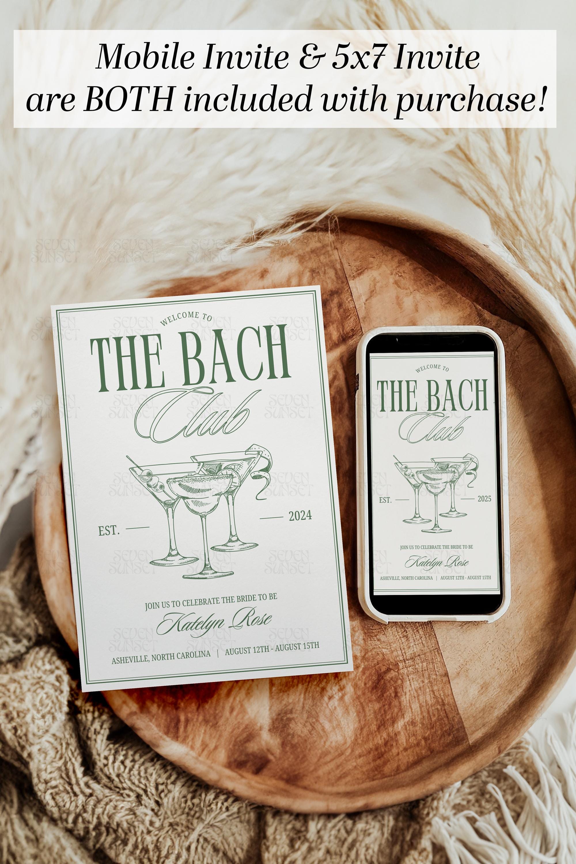 The Bach Club Invitation Luxury Bachelorette Itinerary the Bach Social ...