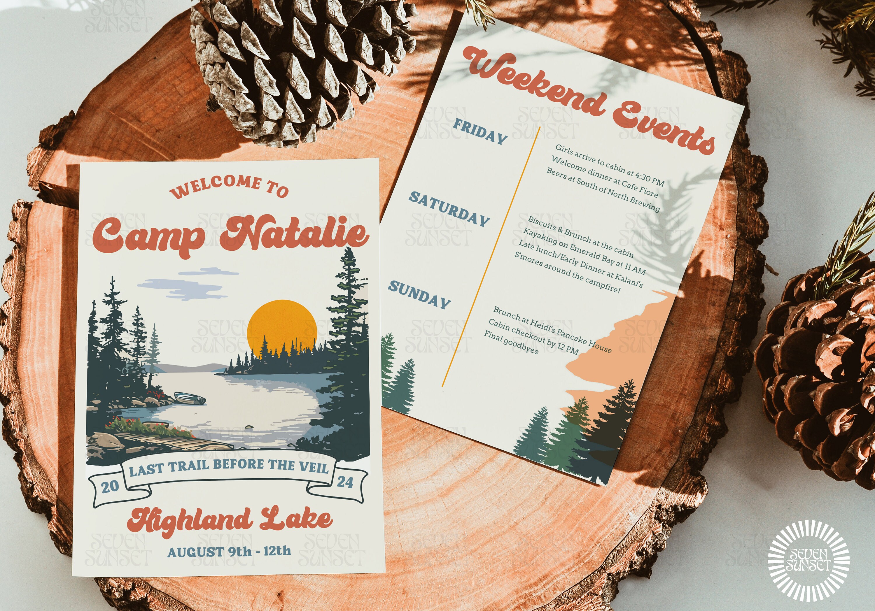 Retro Camp Bachelorette Invitation Lake Bach Template Wild in the Woods ...