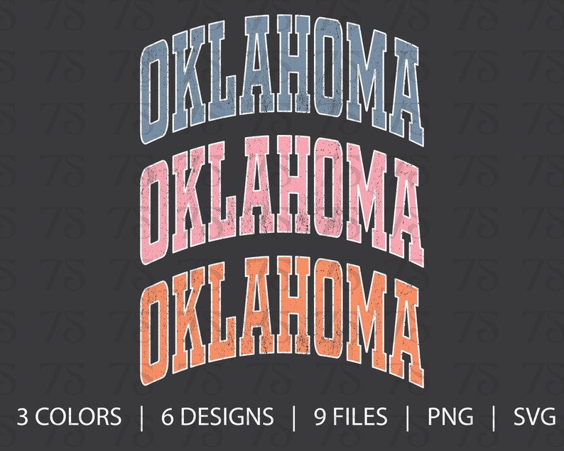 Oklahoma PNG SVG Trendy Oklahoma Design Cute Digital Download Athletic ...