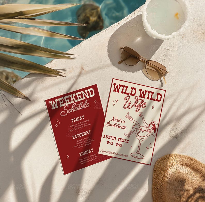 Wild Wild Wife Invitation, Cowgirl Bachelorette Itinerary, Editable ...