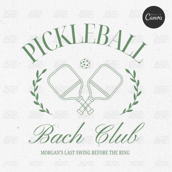Pickleball Bachelorette Design Template - Etsy
