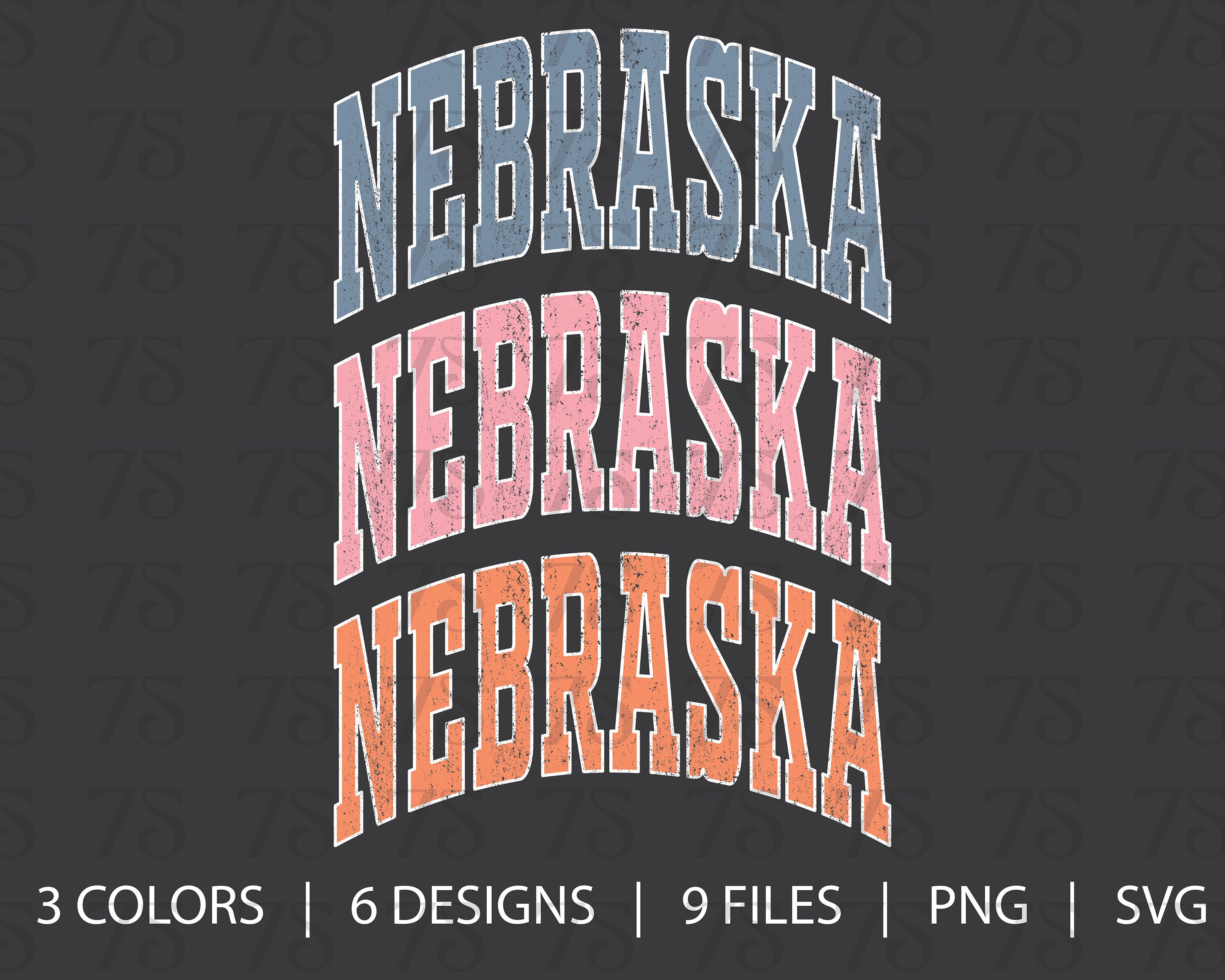 Trendy Nebraska PNG SVG Athletic Varsity Font Nebraska - Etsy