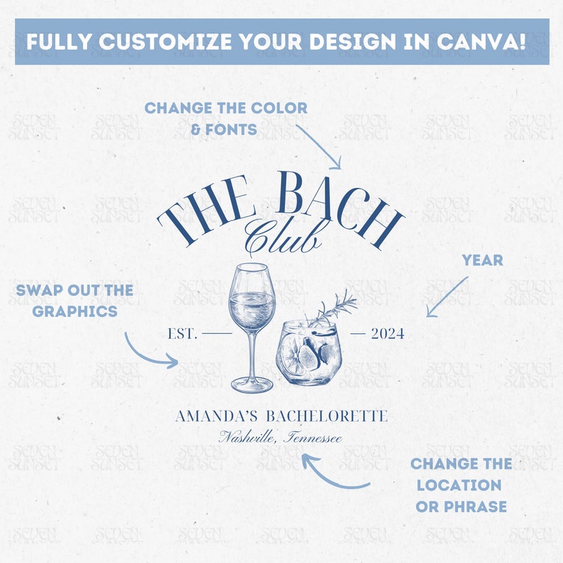 Luxury Bach Drink Template Social Cocktail Club Editable Canva Template ...