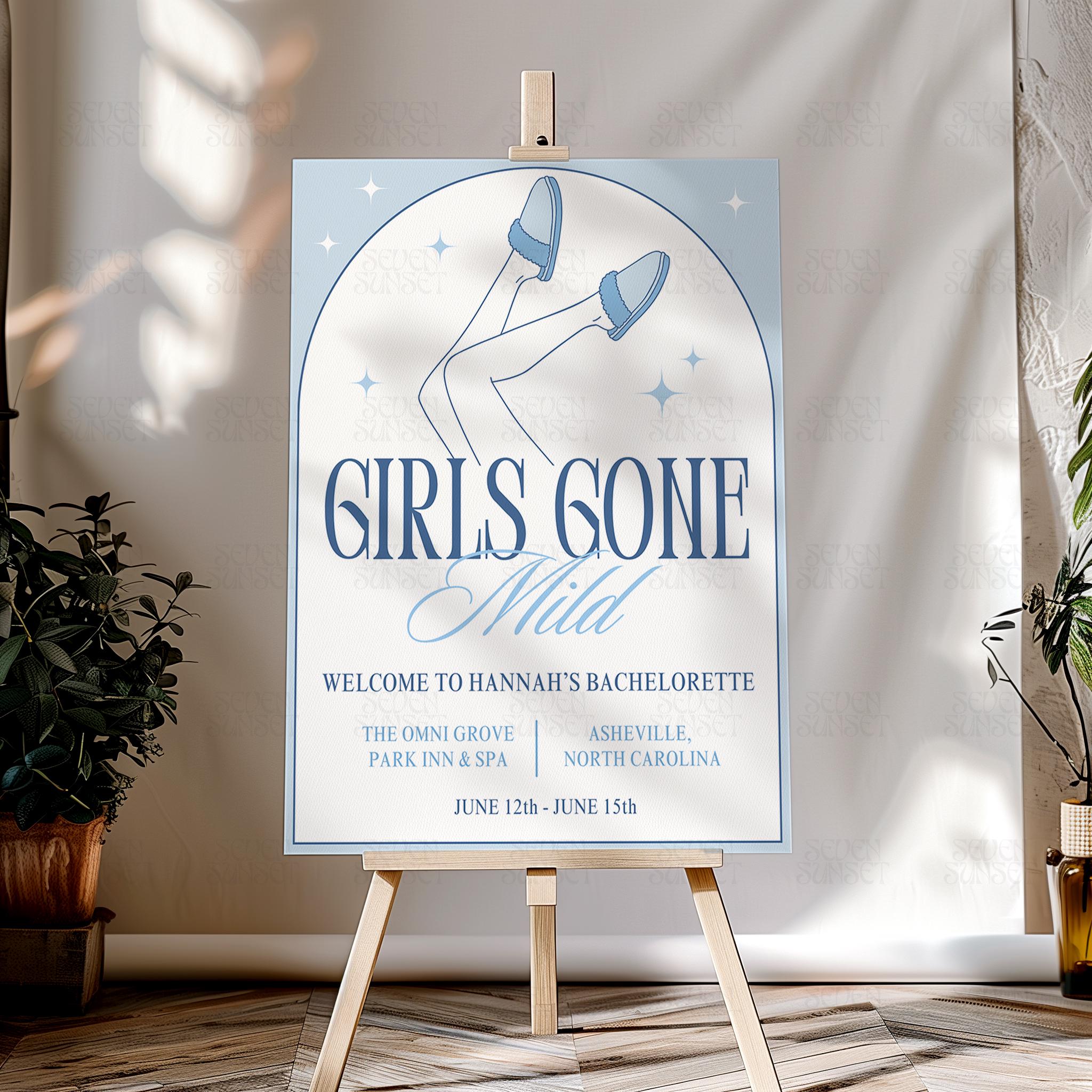 Spa Bachelorette Welcome Sign Girls Gone Mild Bachelorette Sign Slumber ...