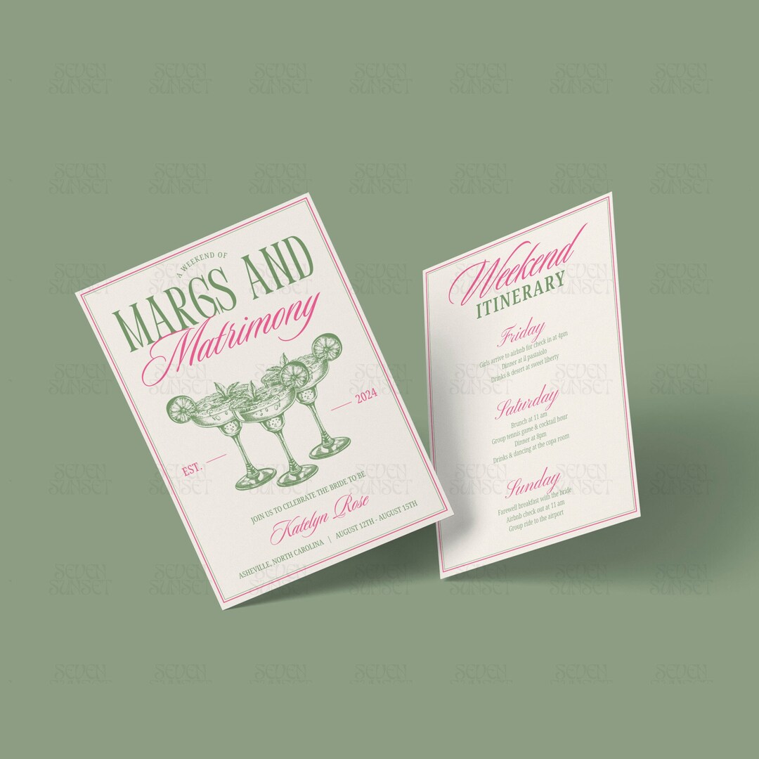 Margs and Matrimony Invitation Margaritas & Matrimony Bachelorette ...