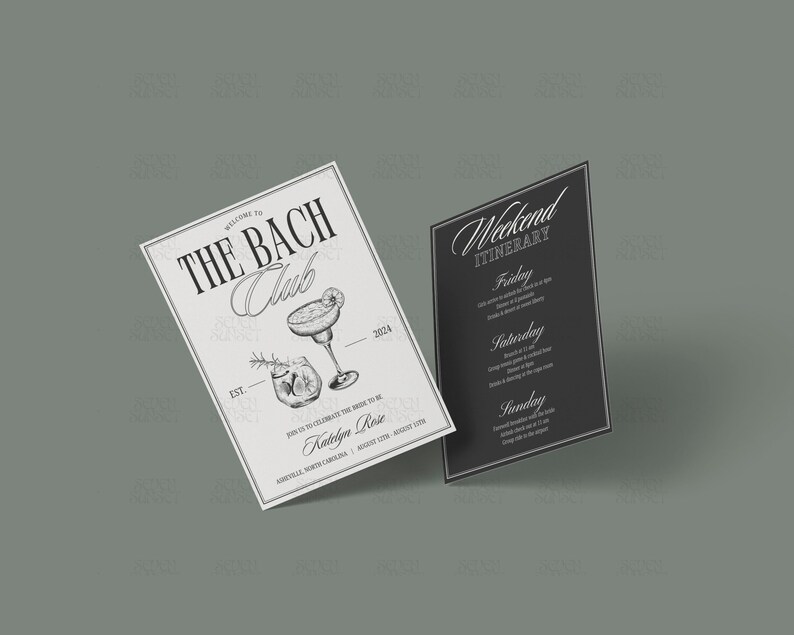 The Bach Club Invitation Luxury Bachelorette Itinerary the Bach Social ...
