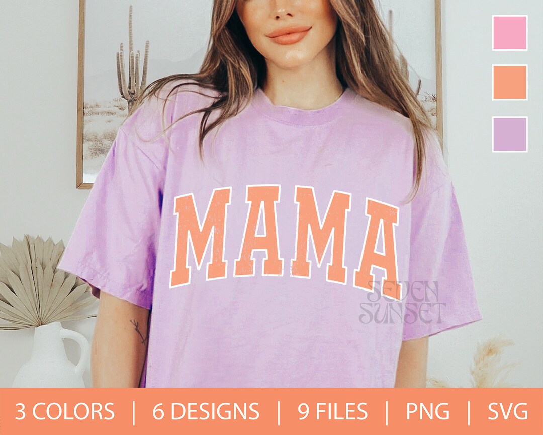 Trendy Mama SVG | Cute Mother's Day PNG | Varsity Mama Shirt Design ...