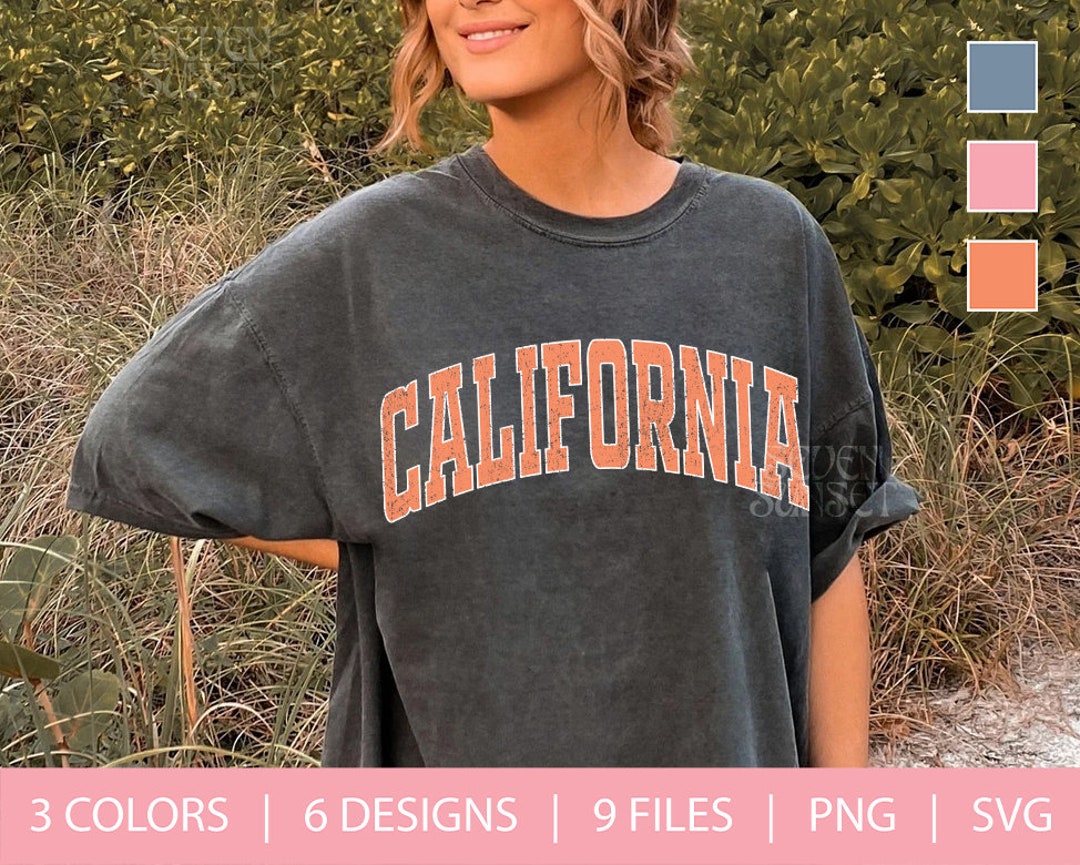 California SVG | Preppy California PNG | Vintage Athletic Shirt Design ...