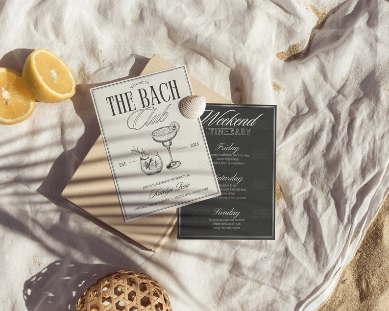The Bach Club Invitation Luxury Bachelorette Itinerary the Bach Social ...