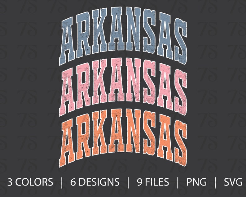 Trendy Arkansas PNG SVG Athletic Varsity Font Arkansas Shirt Design ...