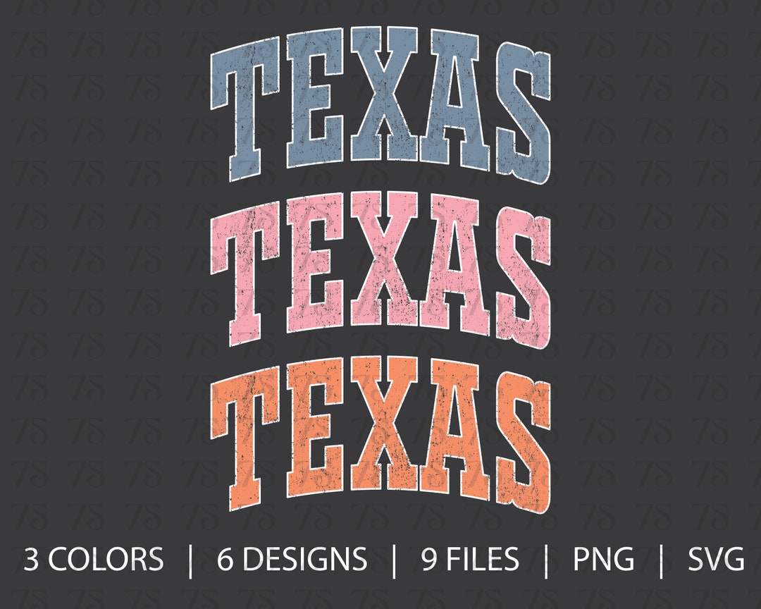 Trendy Texas PNG SVG | Texas Shirt Design | Athletic Varsity Font ...