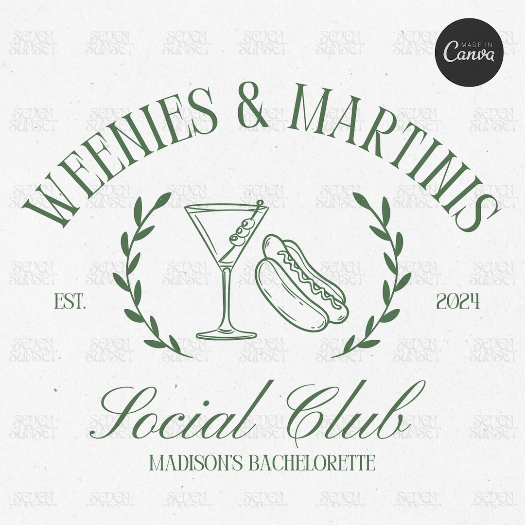 Weenies and Martinis Bachelorette Logo Weenies & Tinis Social Club Hot ...
