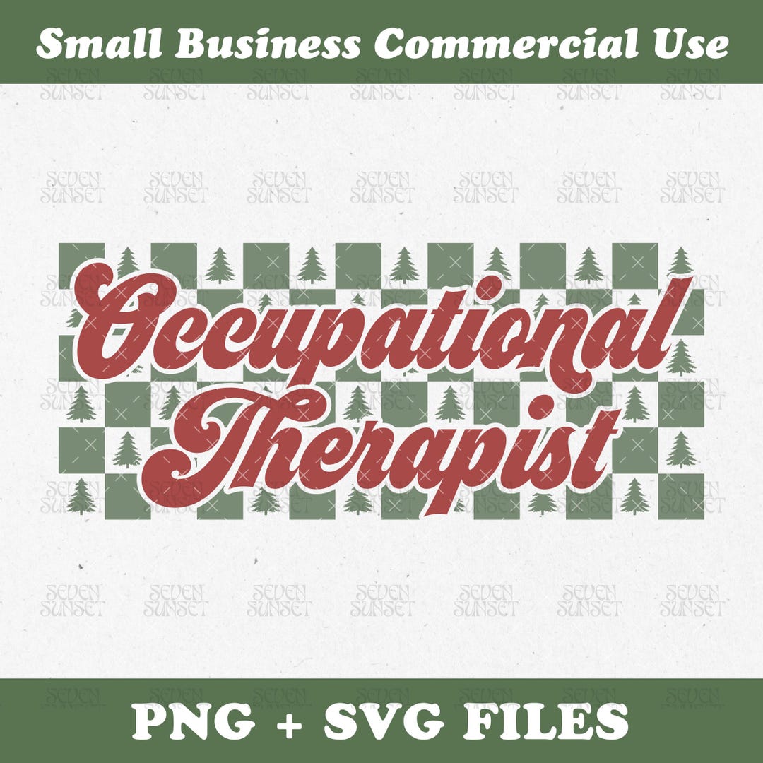 Occupational Therapist PNG Christmas OT Design Holiday SVG Checkered ...