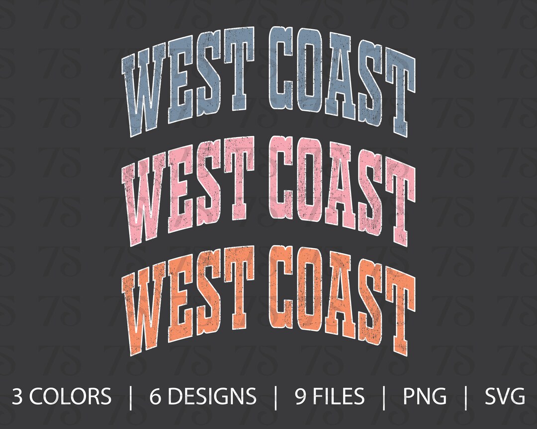 West Coast PNG Preppy West Coast SVG Coconut Girl Aesthetic Vintage ...