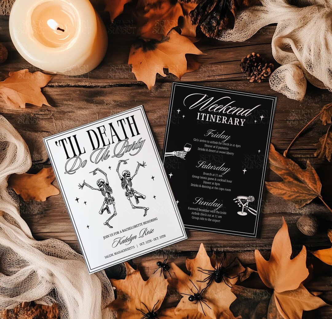 Til Death Bachelorette Invitation Spooky Bach Template Halloween ...