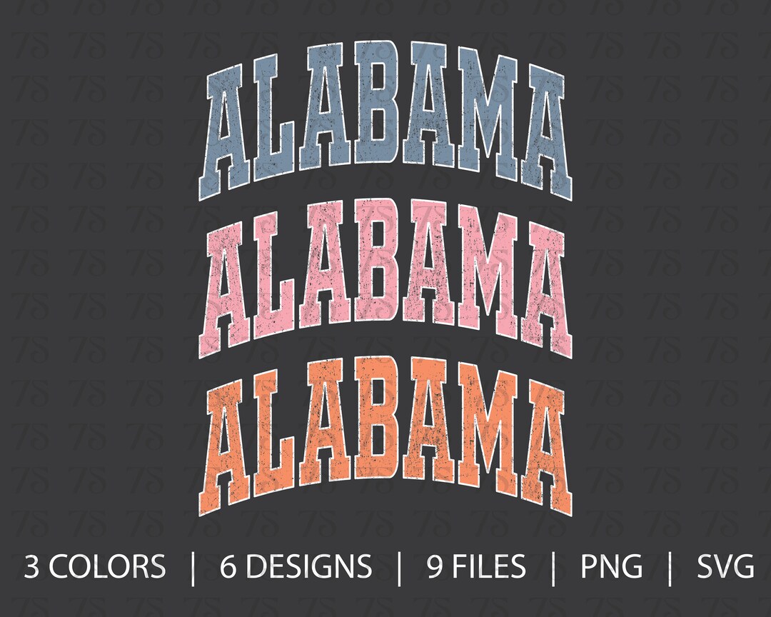 Trendy Alabama PNG SVG Athletic Varsity Font Alabama T-shirt Design ...