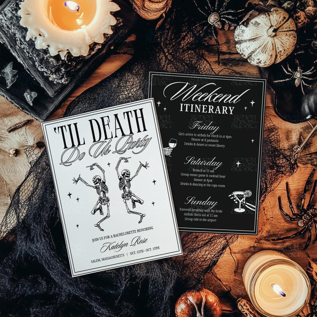 Til Death Bachelorette Invitation Spooky Bach Template Halloween ...
