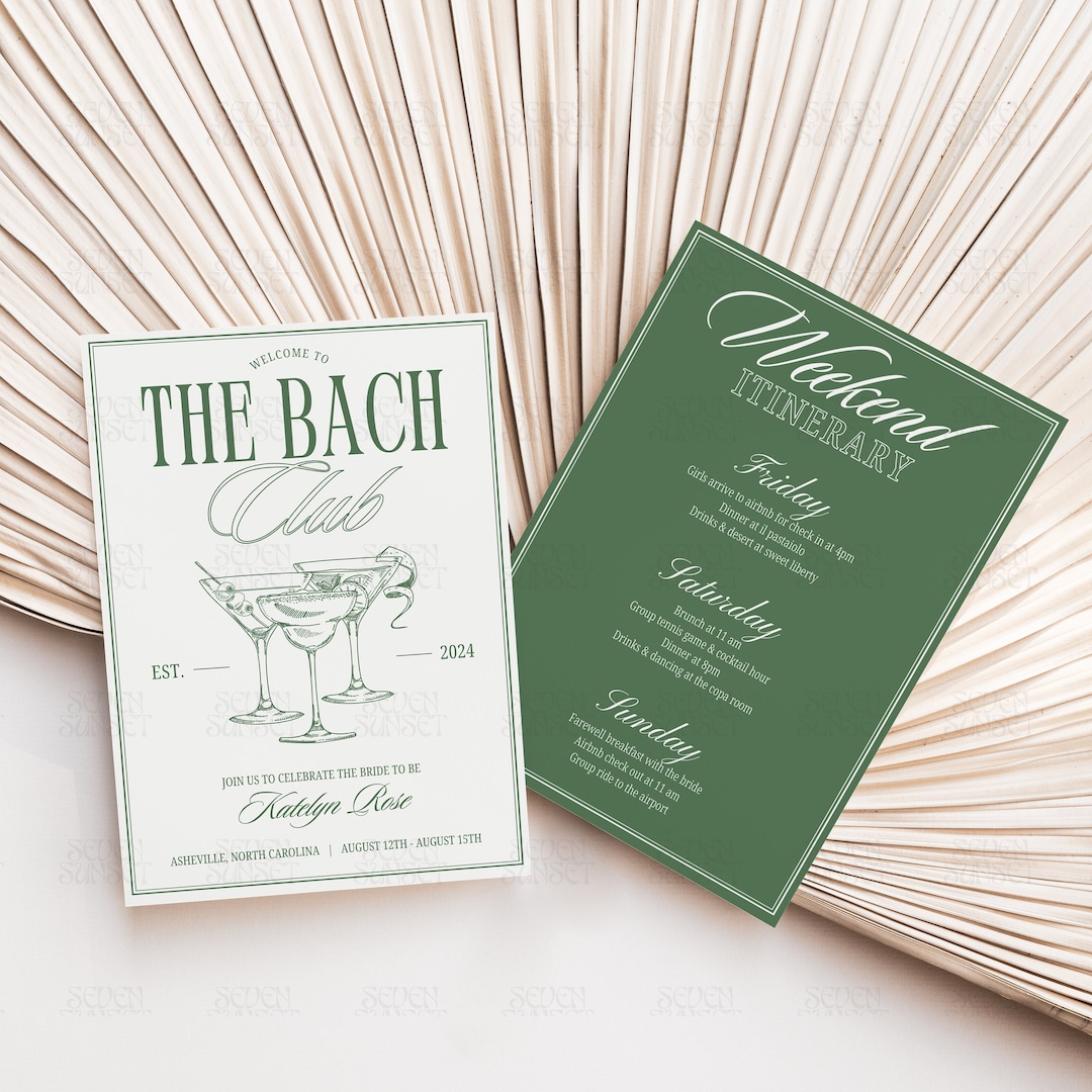 The Bach Club Invitation Luxury Bachelorette Itinerary the Bach Social ...
