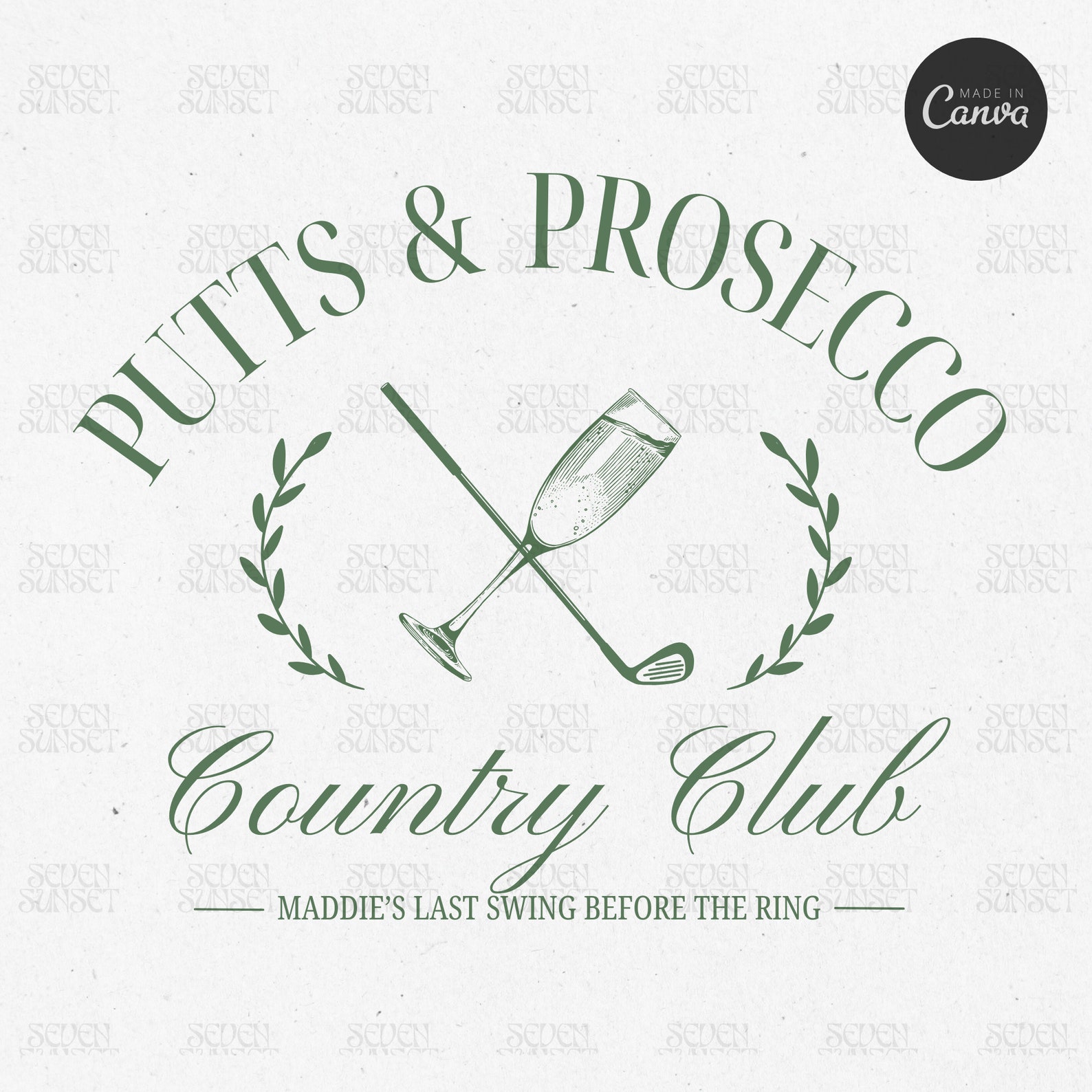 Putts and Prosecco Bachelorette Logo Golf Bachelorette Merch Design ...