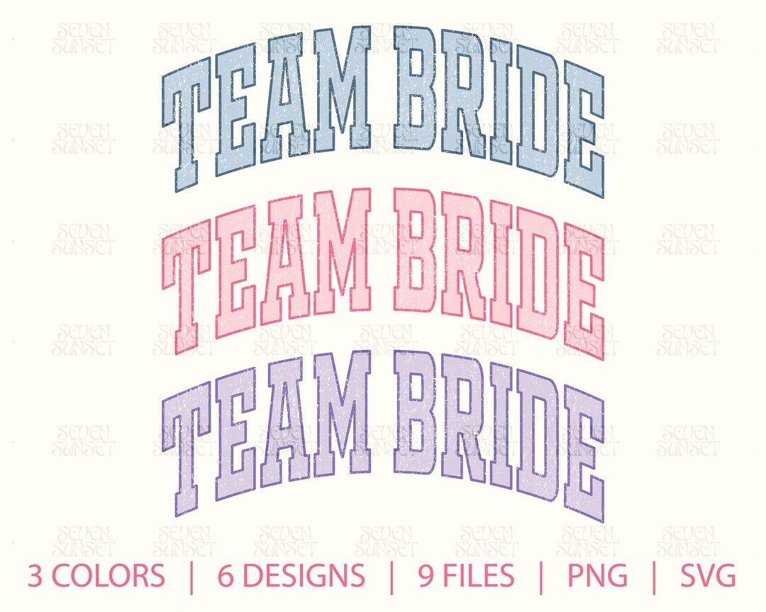 Team Bride PNG Trendy Bachelorette SVG Vintage Athletic Font Preppy ...