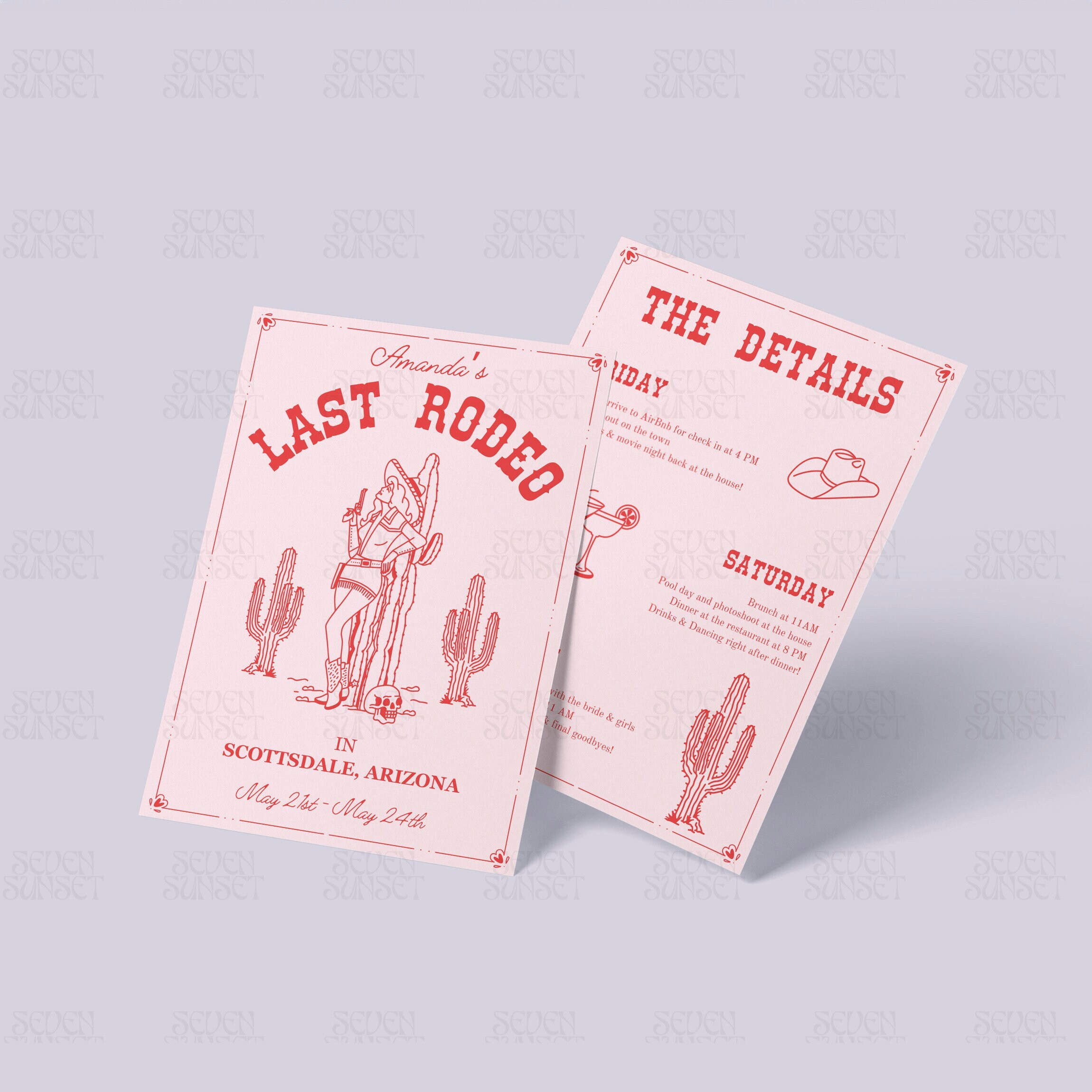 Last Rodeo Bachelorette Invitation Scottsdale Editable - Etsy