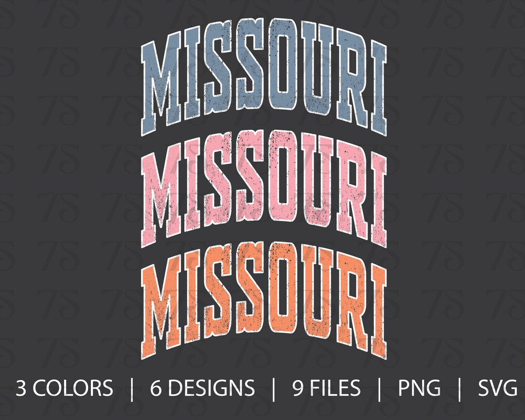 Trendy Missouri PNG SVG | Athletic Varsity Font | Missouri Shirt Design ...