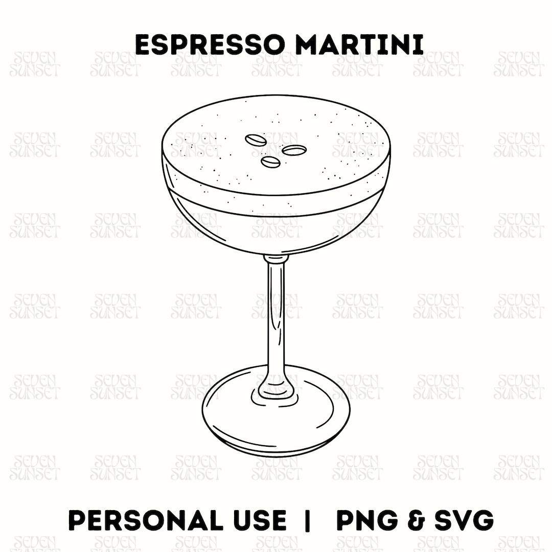 Espresso Martini PNG Custom Wedding Drink Espresso Martini SVG Cocktail ...