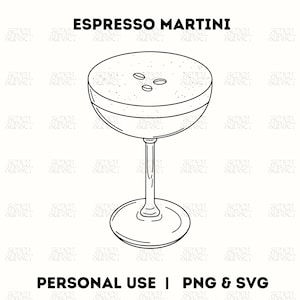 Espresso Martini PNG Custom Wedding Drink Espresso Martini SVG Cocktail ...