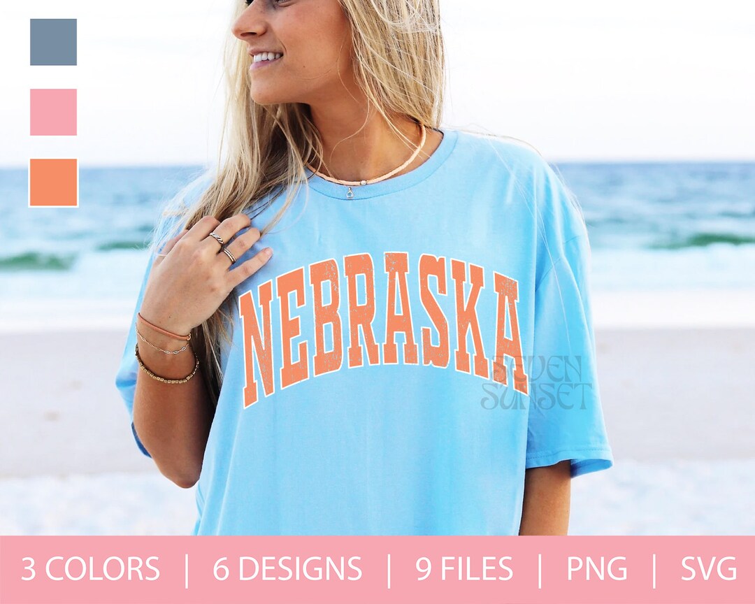 Trendy Nebraska PNG SVG | Athletic Varsity Font | Nebraska Shirt Design ...