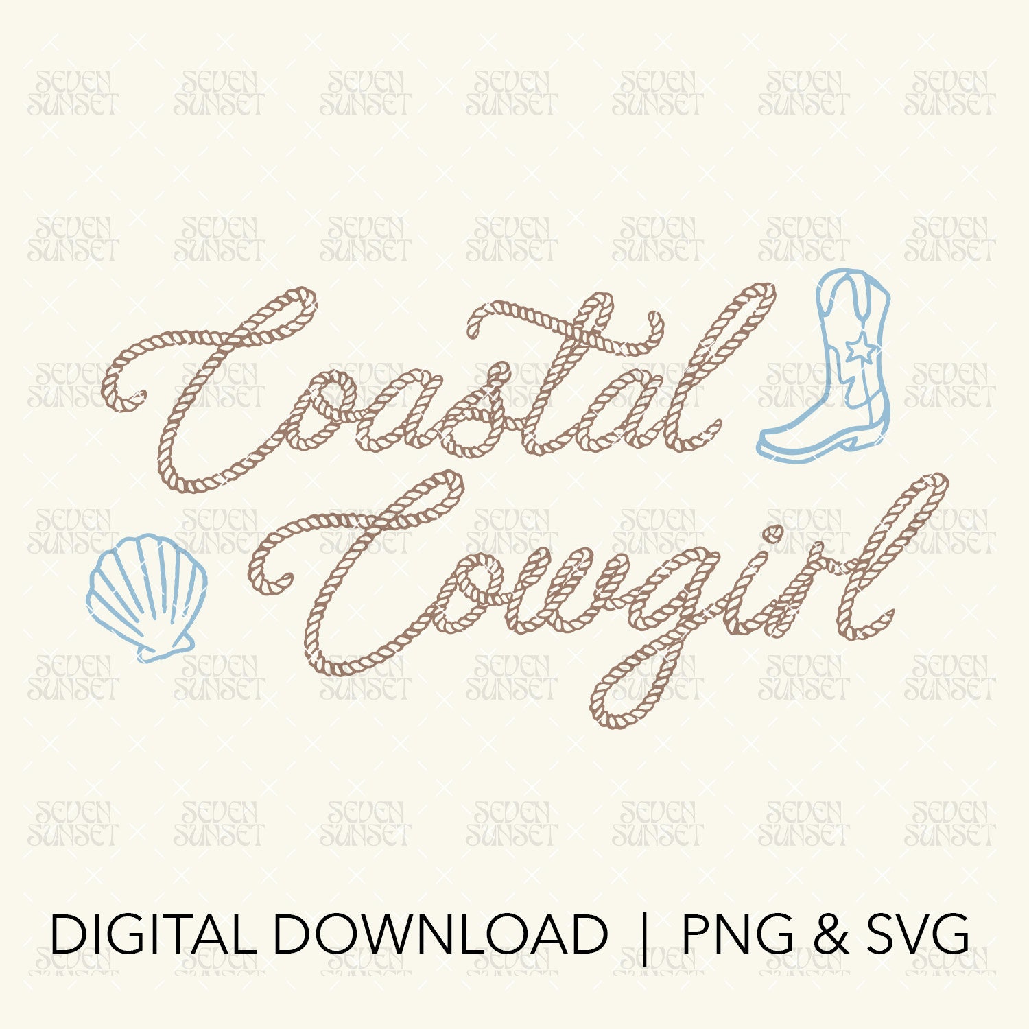 Coastal Cowgirl PNG Coastal Cowgirl SVG Summer Digital Download Coastal ...
