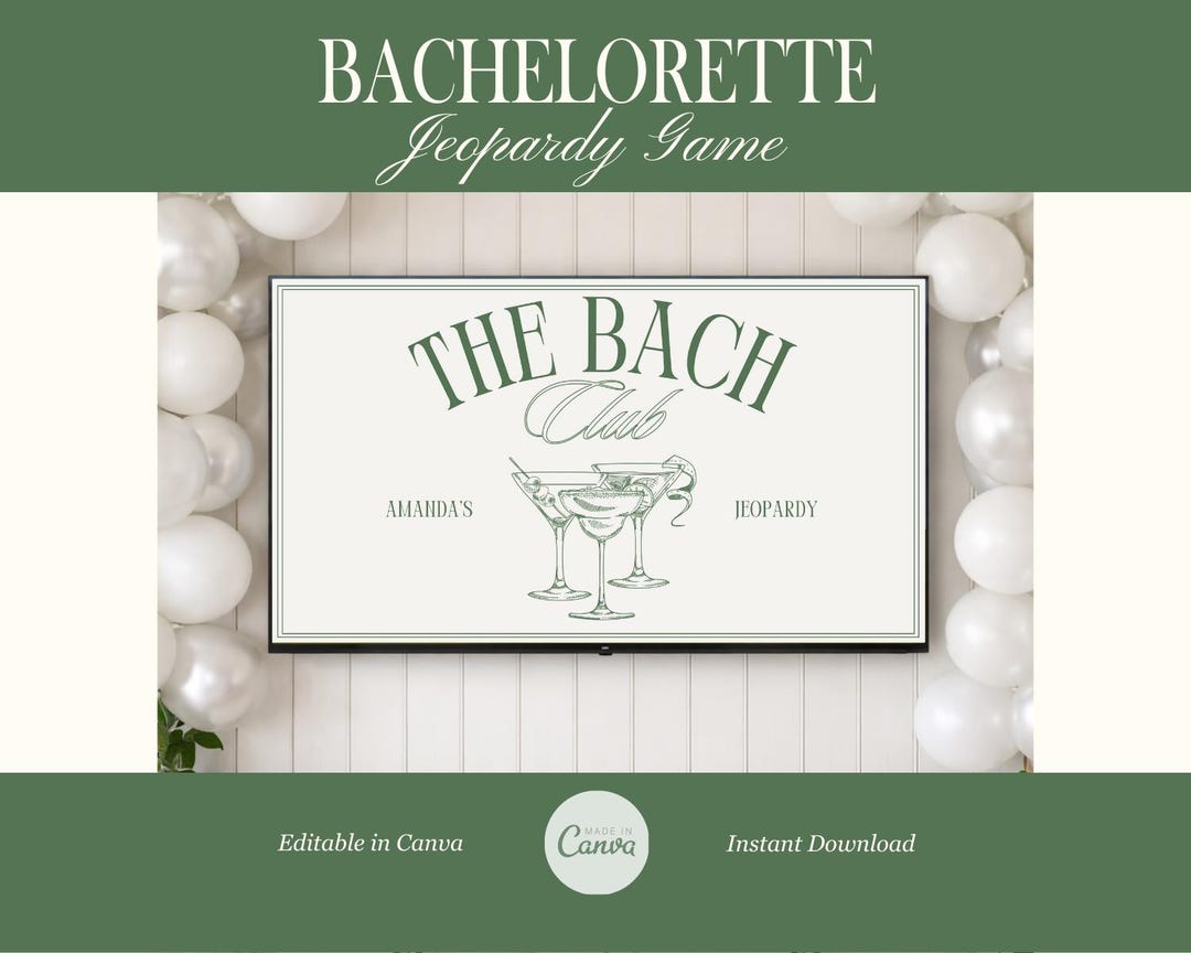 The Bach Club Trivia Game, Cocktail Bachelorette Jeopardy, Editable ...