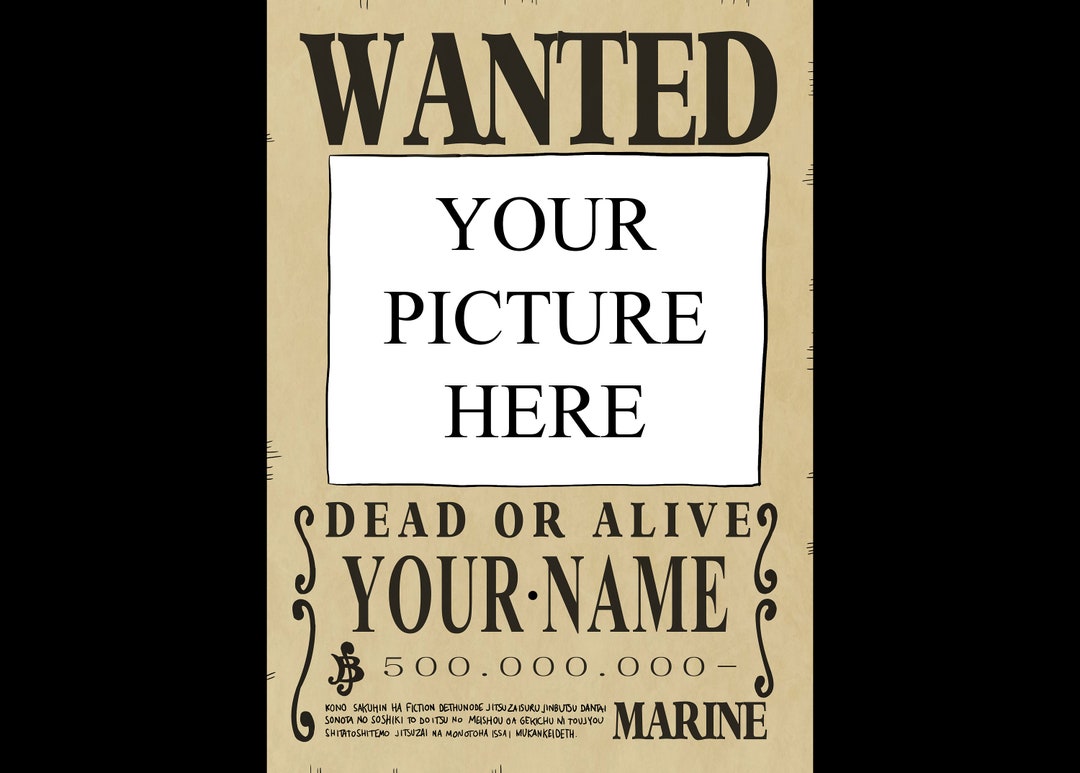 Affiche numérique style One Piece Wanted Avis de recherche ...