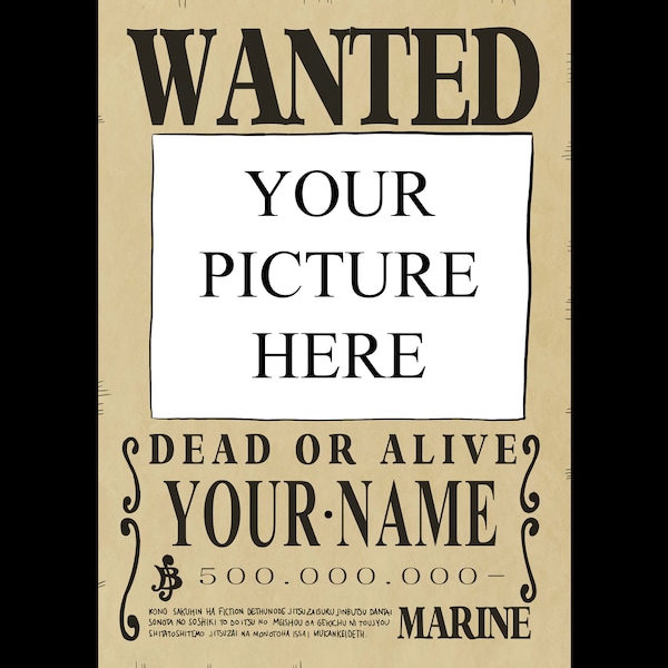One piece wanted personnalisé - Etsy France