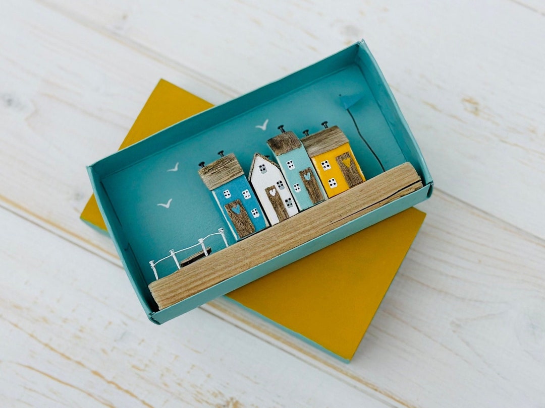 Coastal Village Matchbox. Driftwood Scene. - Etsy