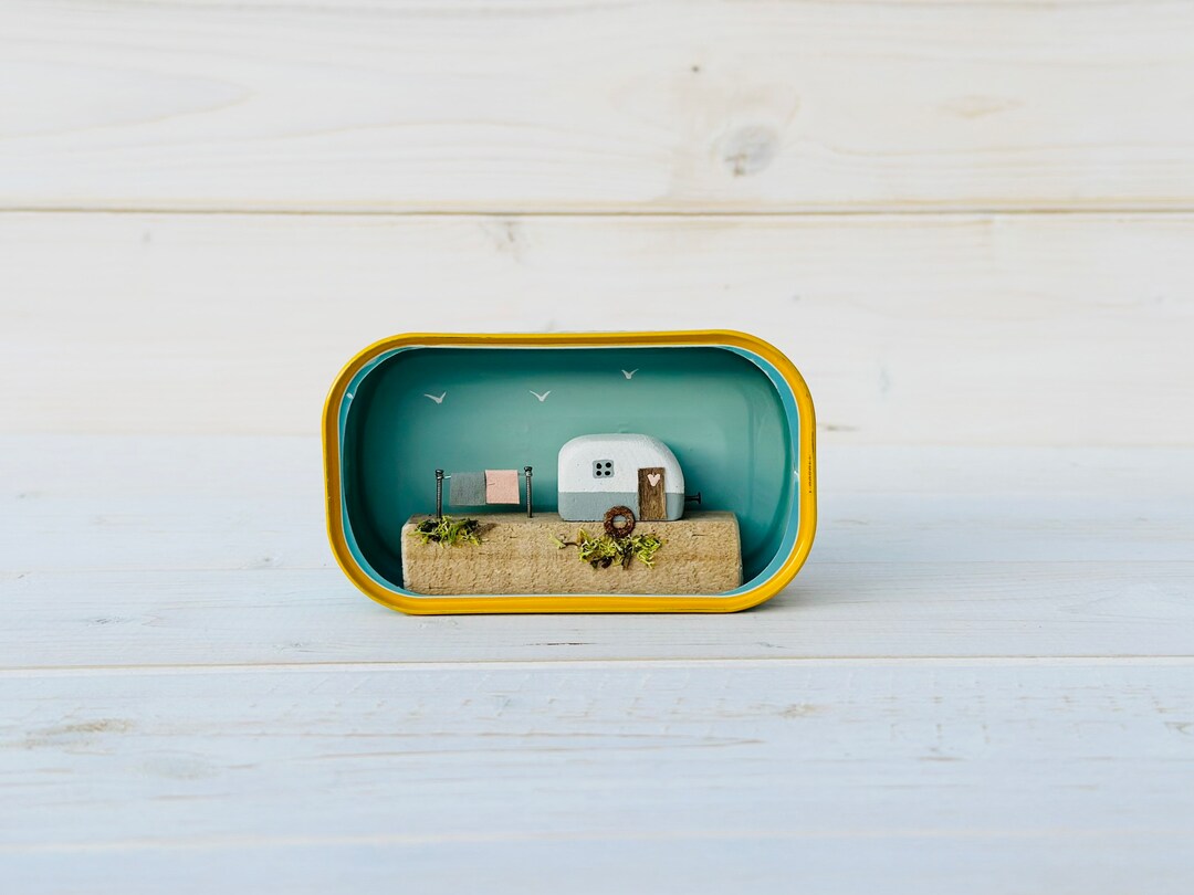 Sardine Tin Caravan. Driftwood Scene. - Etsy UK