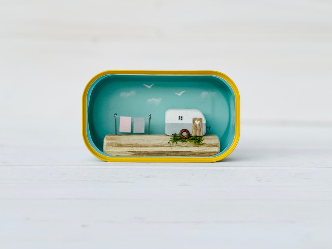 Sardine Tin Caravan. Driftwood Scene. - Etsy