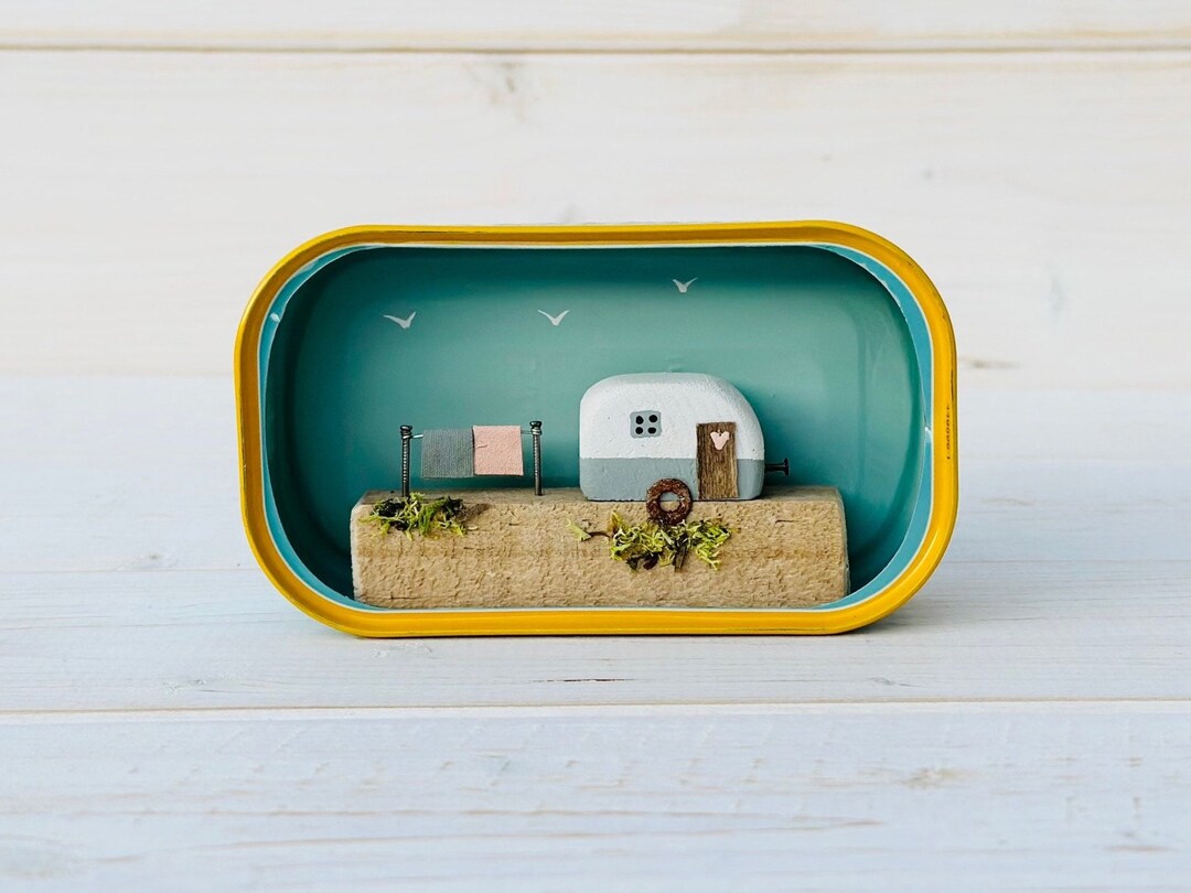 Sardine Tin Caravan. Driftwood Scene. - Etsy