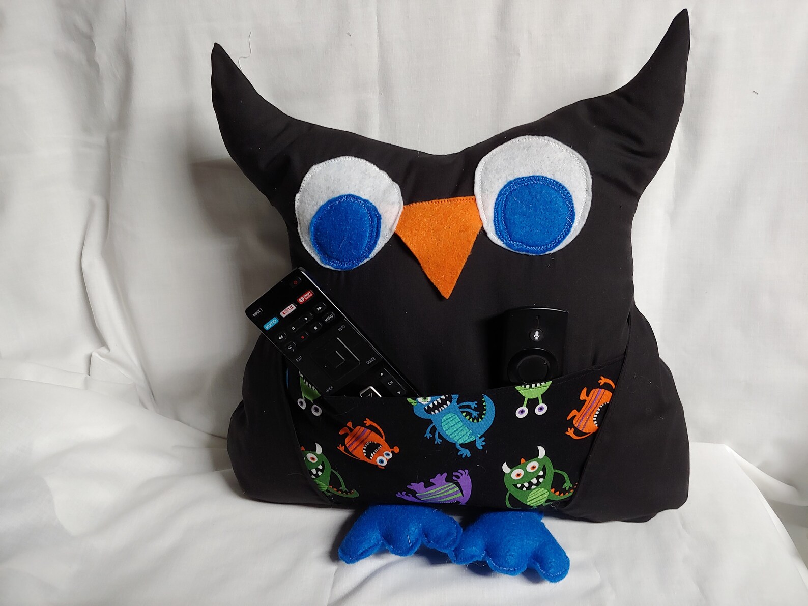 Owl Remote Control Holder Pillow / Cushion / Throw Pillow / Owl Gift ...