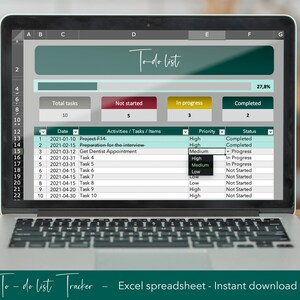 To-do List Excel Template, Printable Planner, Time Management, To-do ...