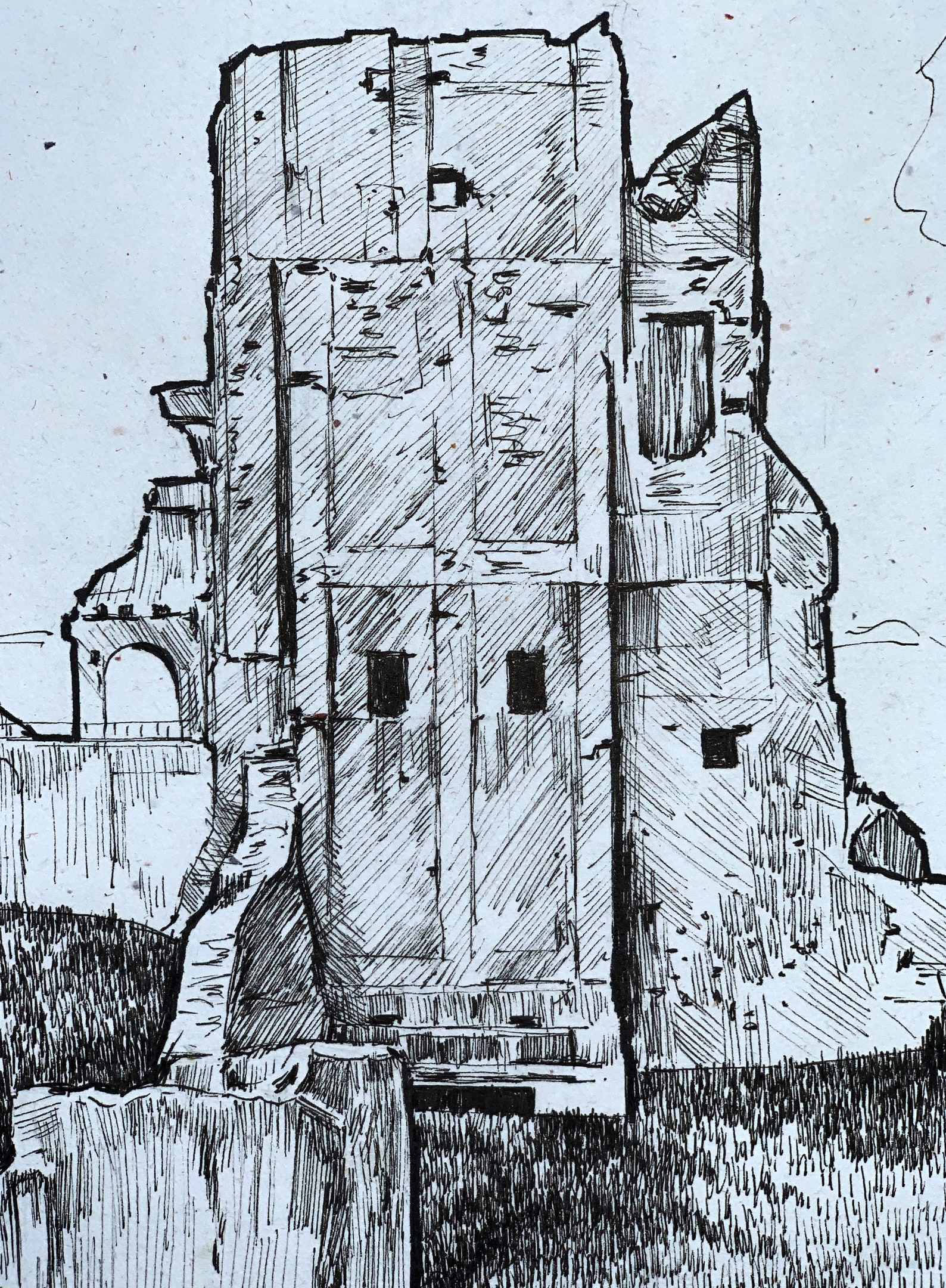 Corfe Castle in Dorset; Original Signed A4 Pen & Ink Illustration - Etsy
