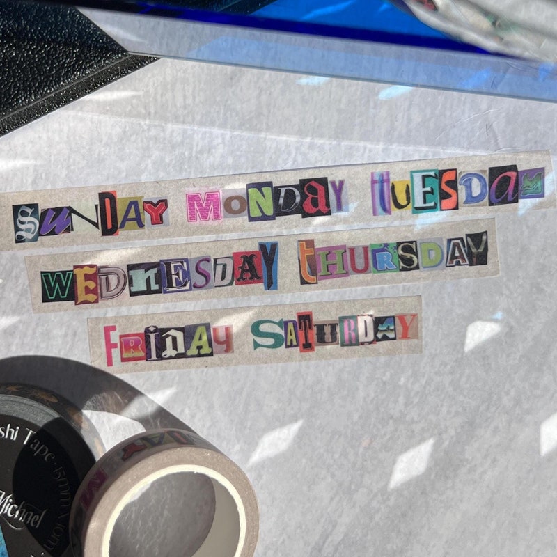 Washi Days of Week Stickers - Etsy