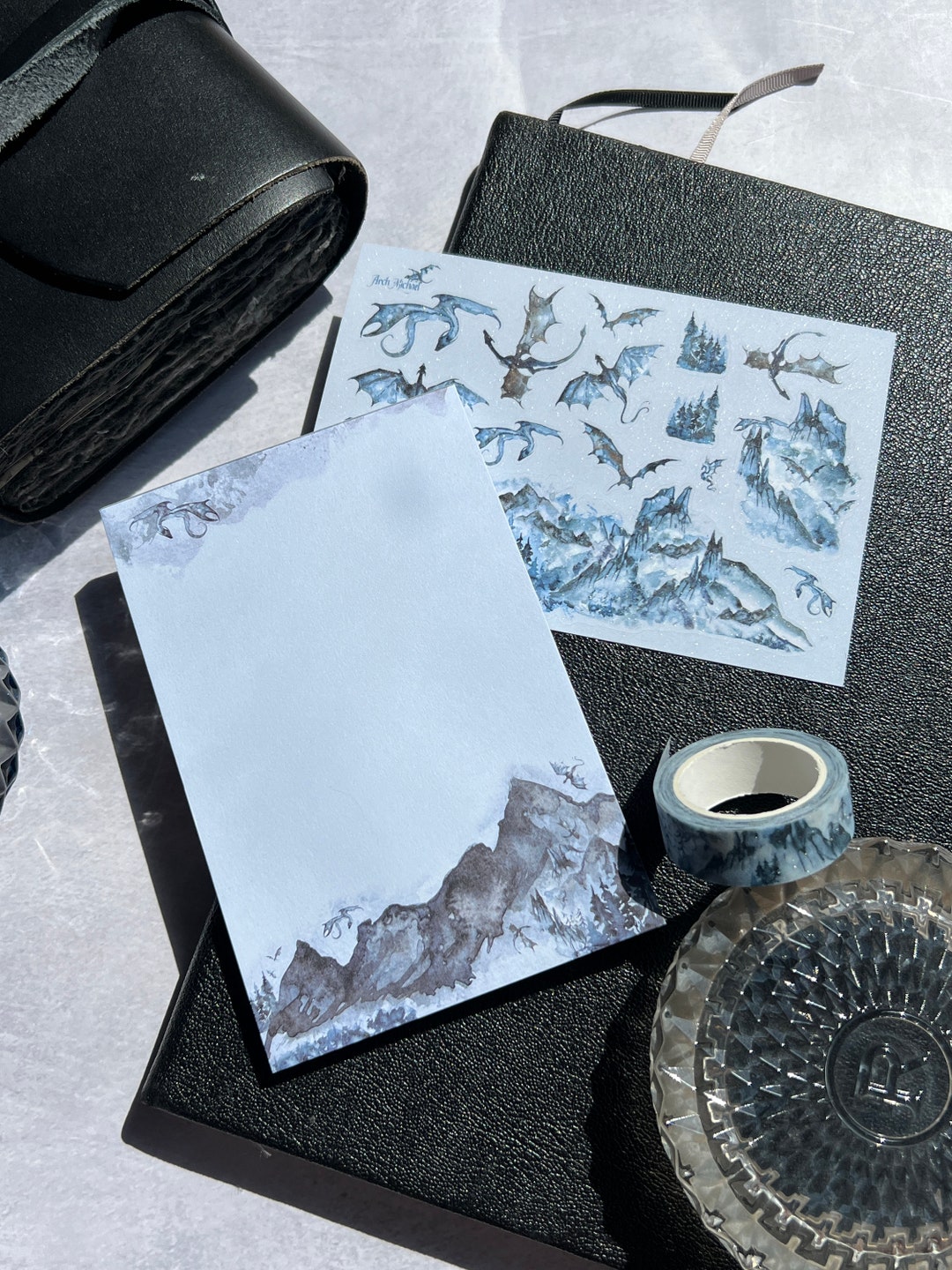 Dragon Stationery Set, Dragon Washi Tape, Medieval Notepad, RPG ...