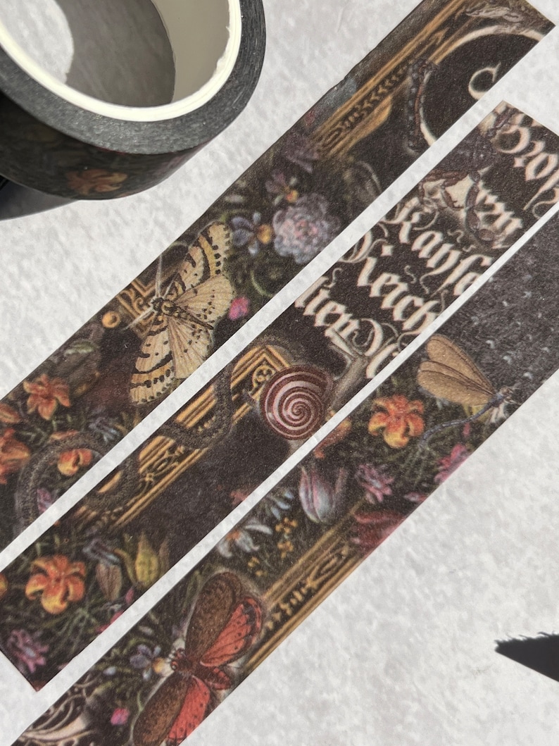 Antique Floral Washi Tape Set, Calligraphy Washi Tape, Antique Floral ...