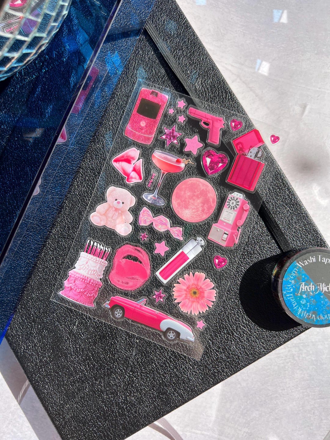 Pink Aesthetic Sticker Sheet, Y2k Sticker Pack, Color Story Stickers ...