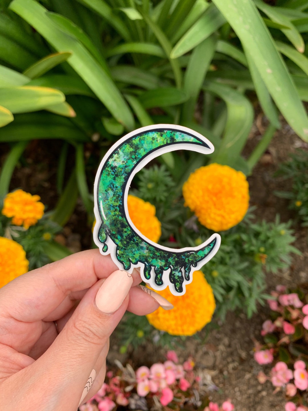 Spray Paint Crescent Moon Sticker Vinyl Waterproof Decal - Etsy