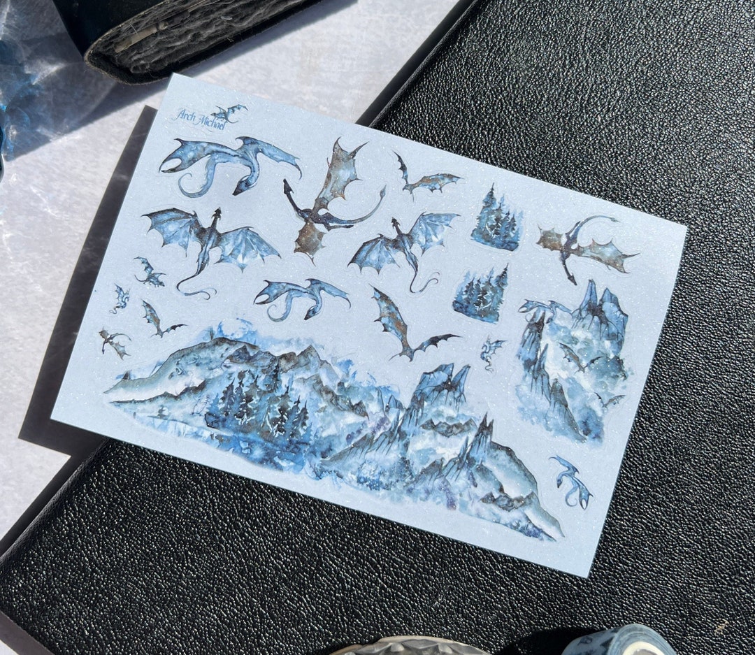 Dragon Sticker Sheet, Dragon Sticker Sheet, Medieval Notepad, DND ...