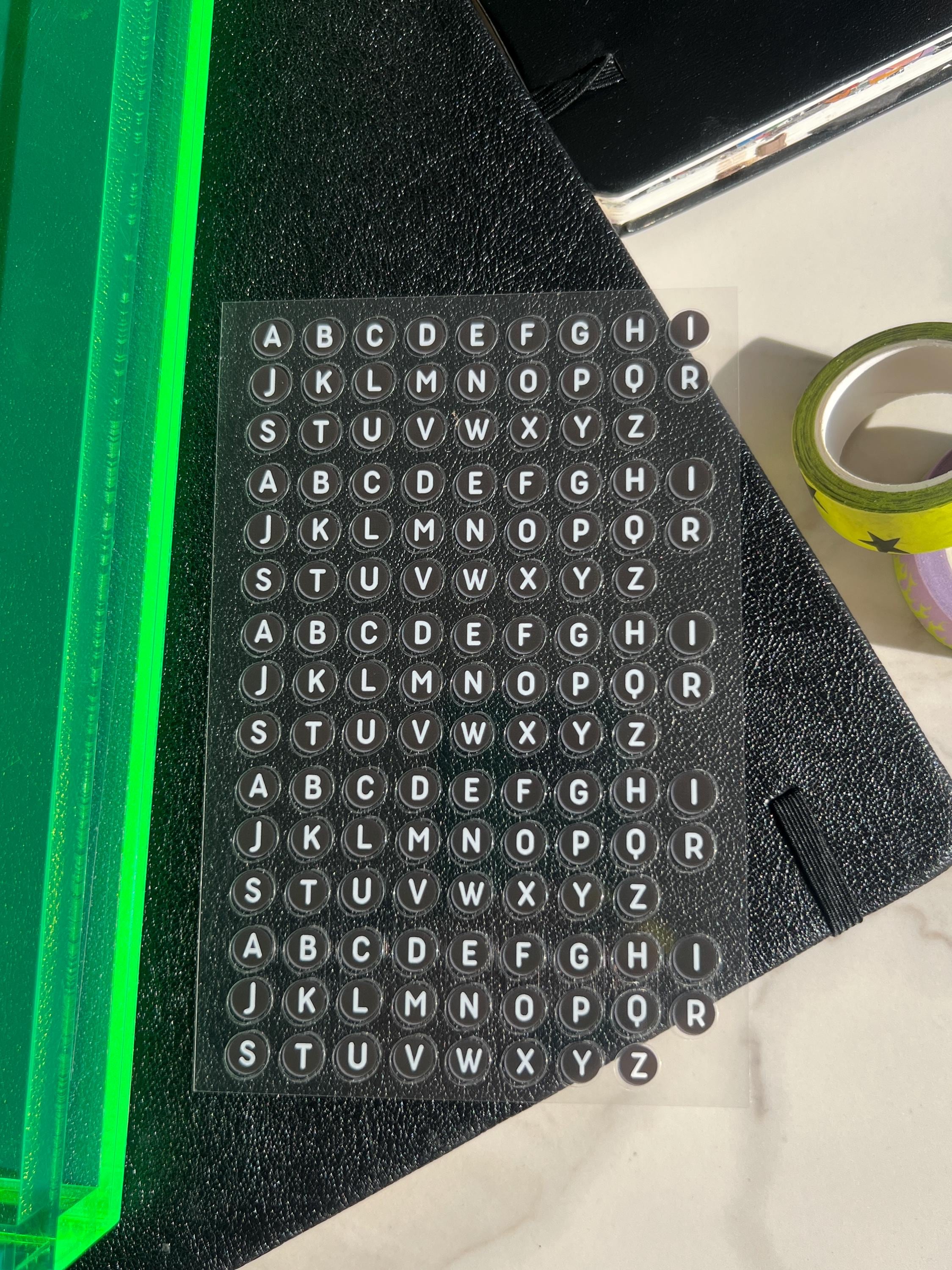 Black Bead Letter Stickers, Alphabet Stickers, Bubble Letter Stickers ...