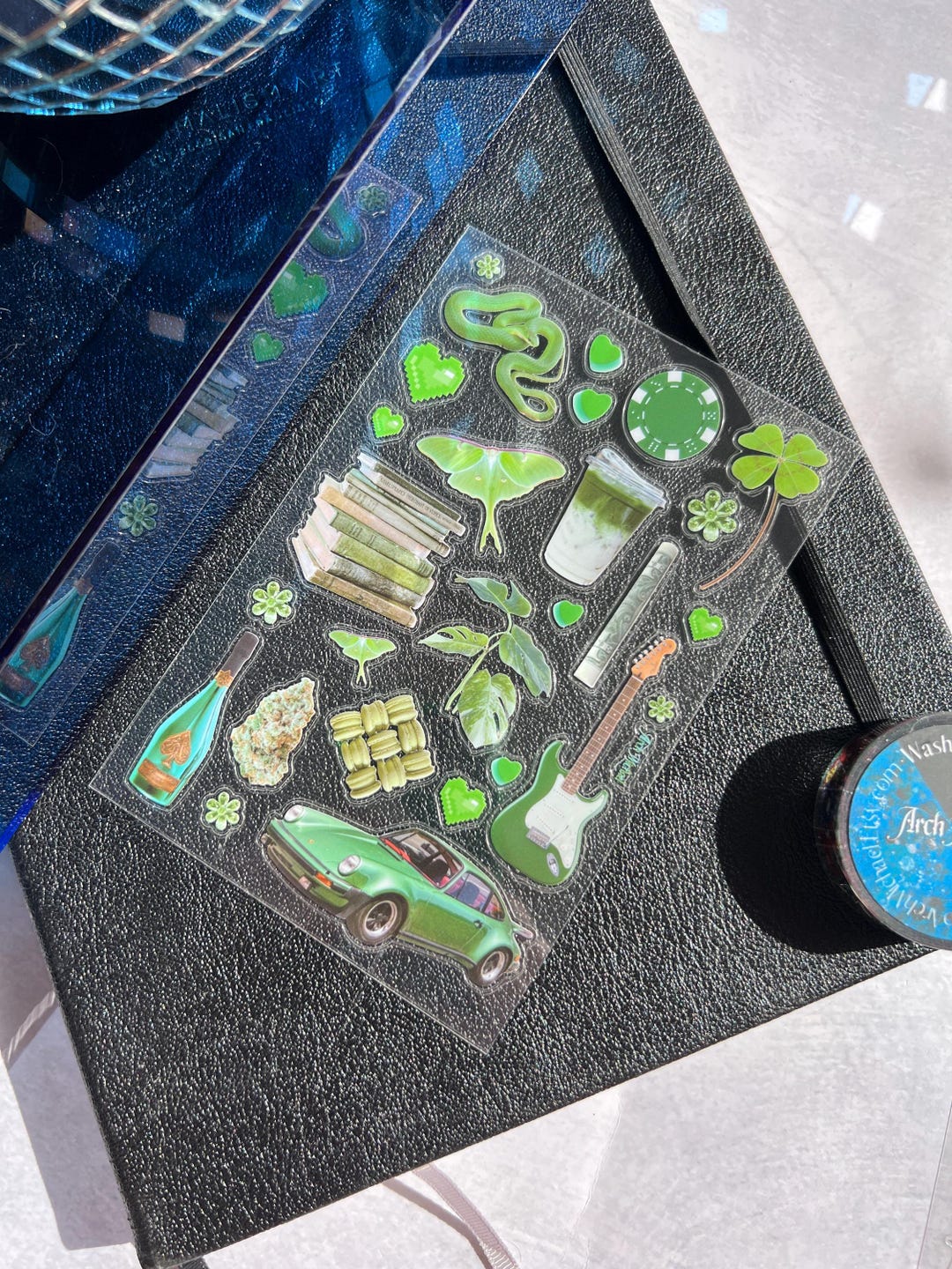 Green Aesthetic Sticker Sheet, Color Story Stickers, Matcha Sticker ...