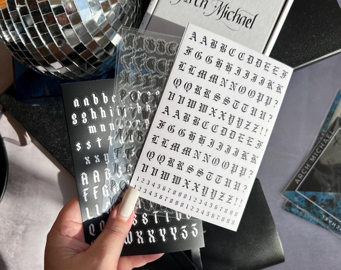 Gothic Letter Sticker Pack, Alphabet Stickers, Gothic Letter Stickers ...